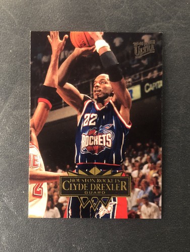 1995-96 Fleer Ultra Clyde Drexler Basketball Card #217 Houston Rockets ...