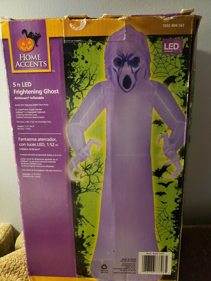 GEMMY Home Accents 5ft LED Frightening Ghost Inflatable Halloween ...