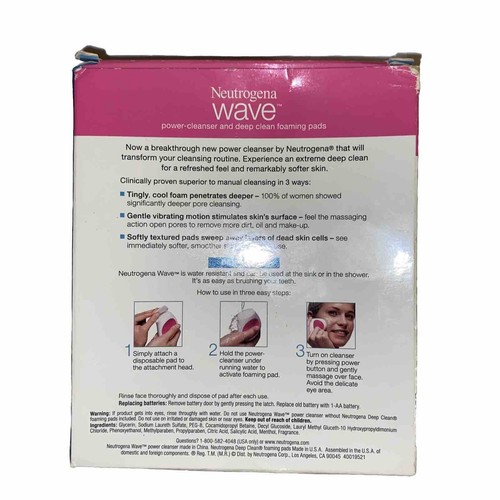 Neutrogena Wave Power-Cleanser Deep Clean Foaming Pads Rare Hard To ...