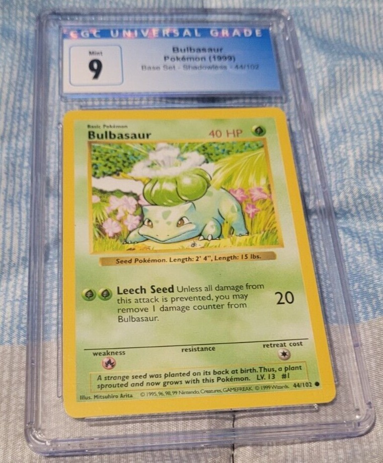 Pokemon Card - Bulbasaur - 1999 Base Set Shadowless 44/102 CGC 9 | eBay