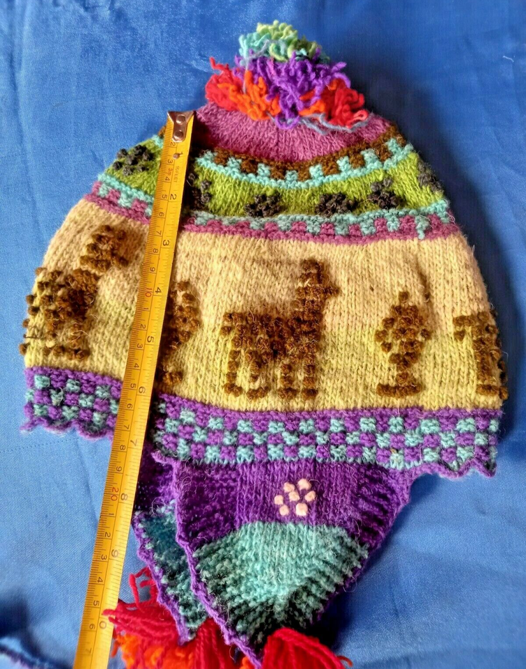 Peruvian chullo woven in sheep's wool Andean community | eBay