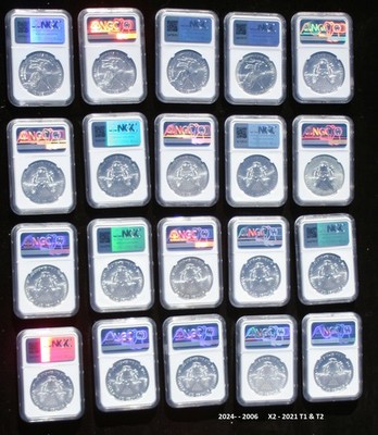 1986 -2025 COMPLETE 41 AMERICAN SILVER EAGLE SET NGC MS 69 and MS 70 | eBay