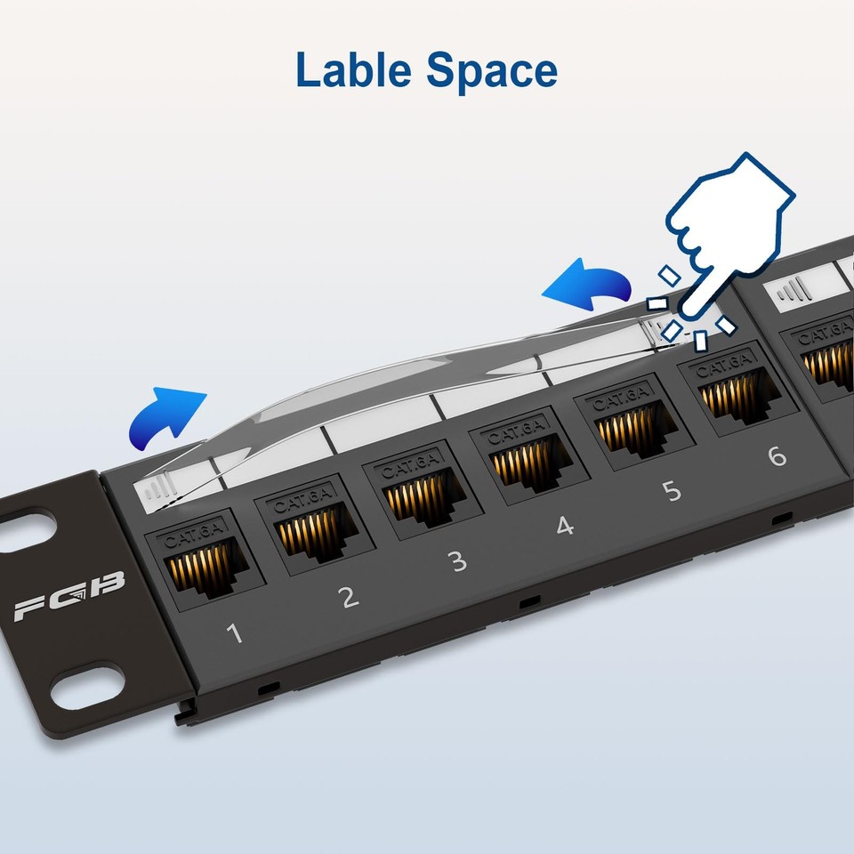 24 Port Cat6A Keystone Patch Panel, 19" Rackmount or Wall Mount, 1U ...