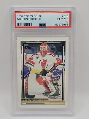 1992-93 Topps Martin Brodeur Rookie Gold Card RC #513 PSA 10 New Jersey ...