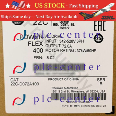Allen-Bradley 22C-D072A103 400 37 kW 50 HP AC Drive | eBay