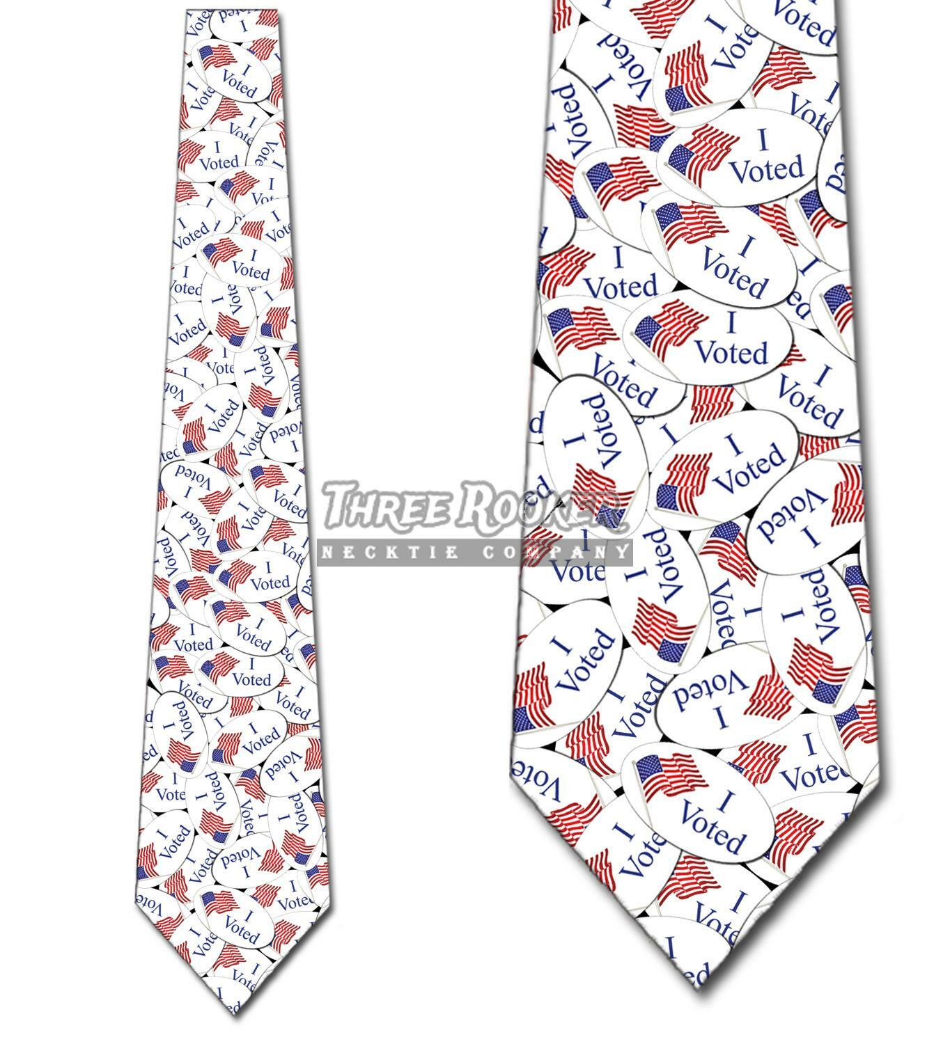 Political Ties Mens Voting Necktie I Voted Sticker Tie | eBay