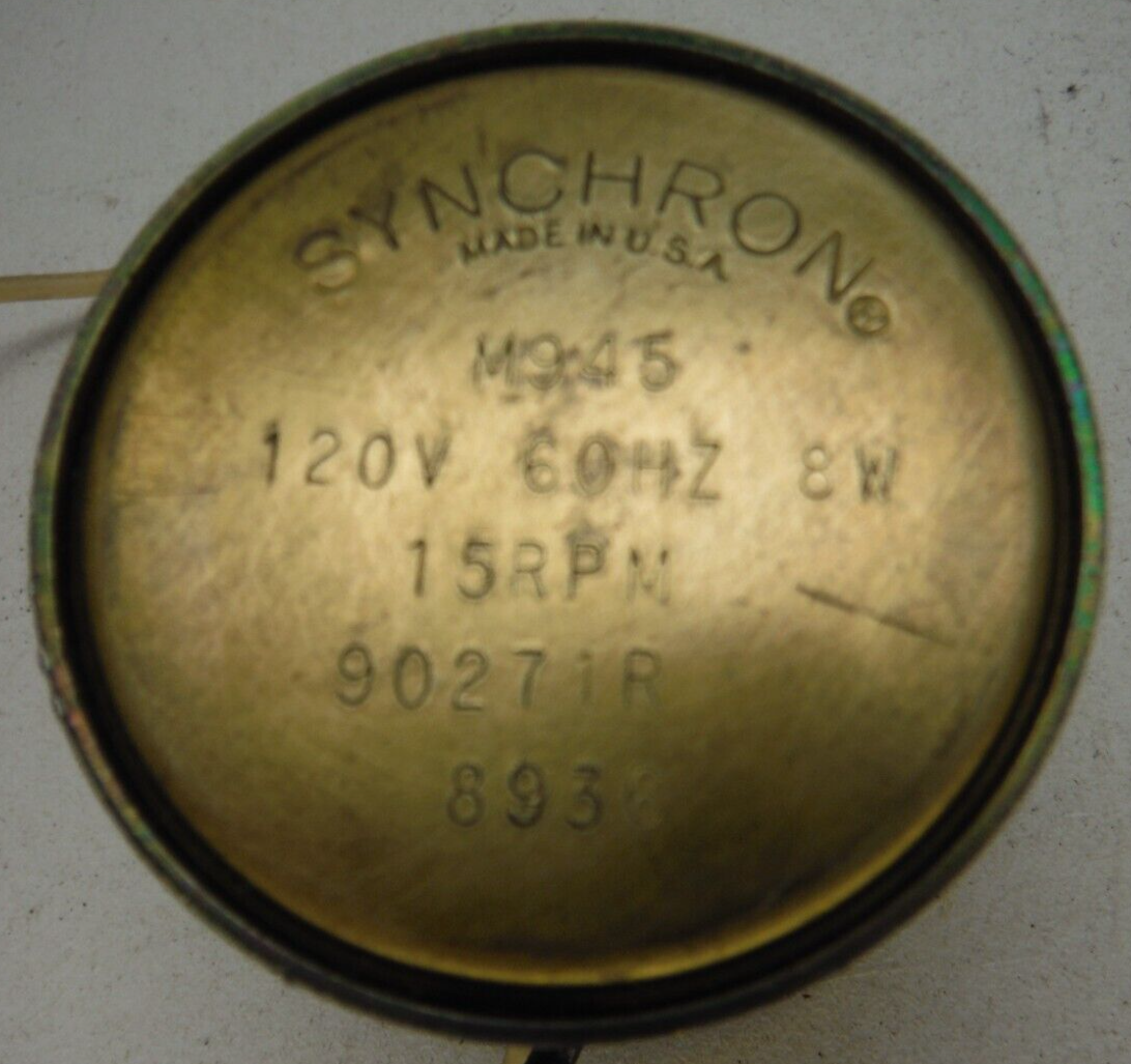"NEW" SYNCHRON M945 Clock Motor? 120V, 60HZ, 8W, 15RPM "NEW" VINTAGE ...