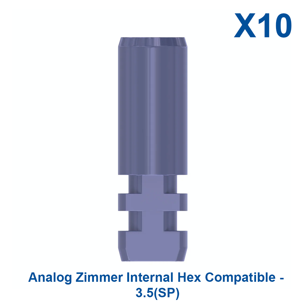 10x Dental Lab Replica Titanium Analog Zimmer Int Hex Compatible - 3.5 ...