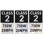 Electric Bicycle Frame (3 Stickers a Pack) E-Bike Class 2 Stickers ...