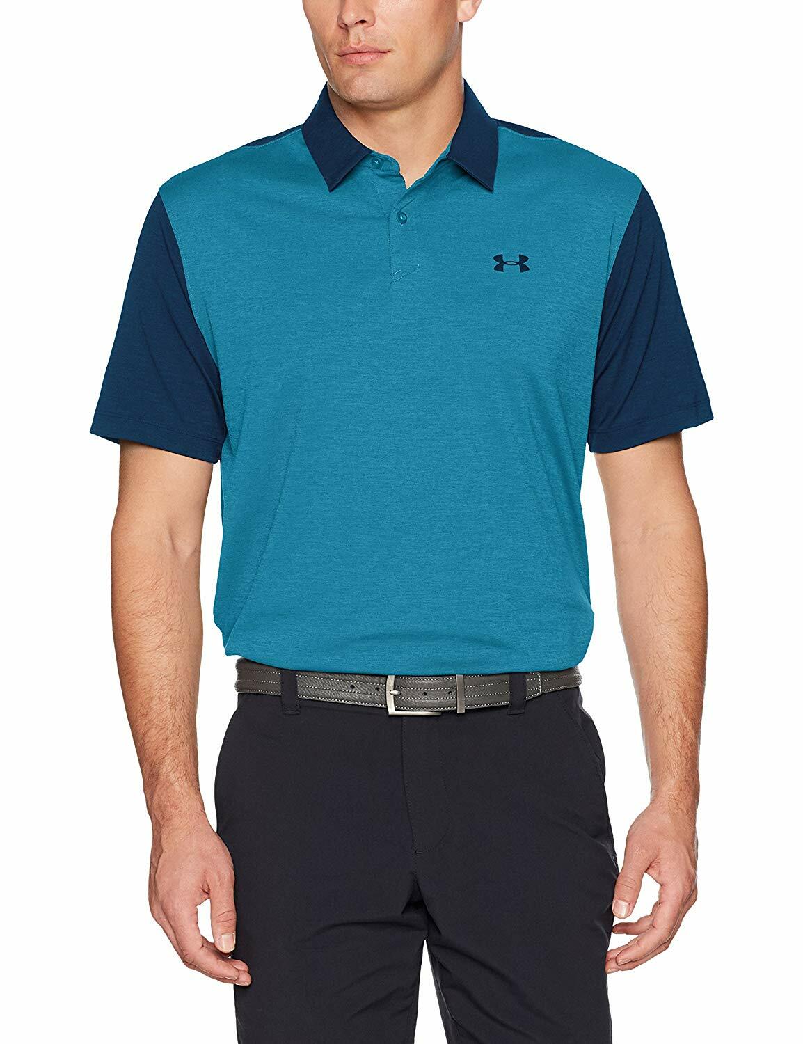 Under Armour Golf Threadborn 1304444 - 953 Blue Vented Back L Polo ...