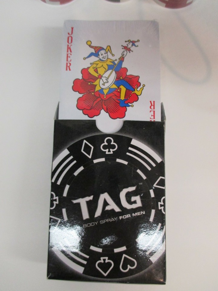 Sealed Set of TAG Body Spray Poker Chips (3 rolls) and 1 Deck of ...