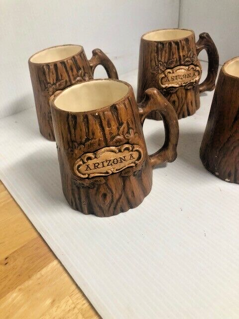 4--Vintage Treasure Craft Mug Arizona Tree Stump Souvenir USA Redwood ...