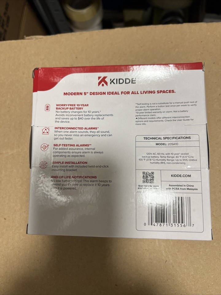 Kidde Detect Smoke Alarm Model 20SA10 - 10 YEAR BATTERY HARDWIRED | eBay