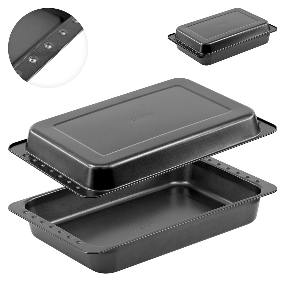 Large Roasting Trays Non Stick Oven Baking Roasting Tin Set Dish ...