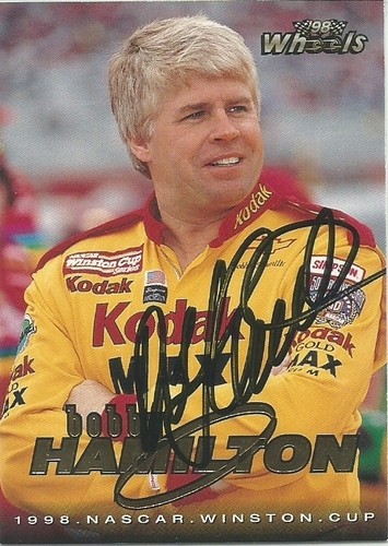 1998 BOBBY HAMILTON WHEELS TRADING CARD #13 AUTOGRAPHED | eBay