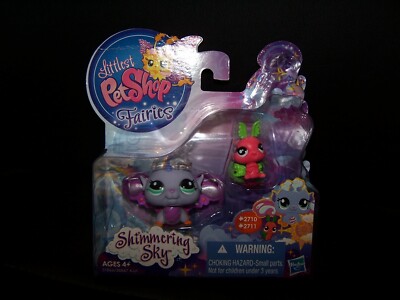 Littlest Pet Shop SHIMMERING SKY #2710 MORNING HAZE FAIRY & #2711 LUNA ...