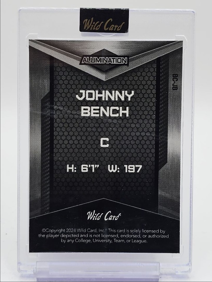 JOHNNY BENCH 2024 WILD CARD ALUMINATION SILVER CROSS HATCH /15 Q3802 | eBay