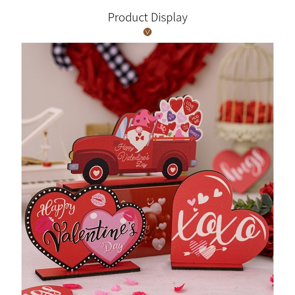 Unique Wooden Heart Ornament for Car Mirror Couple Home Valentine ...
