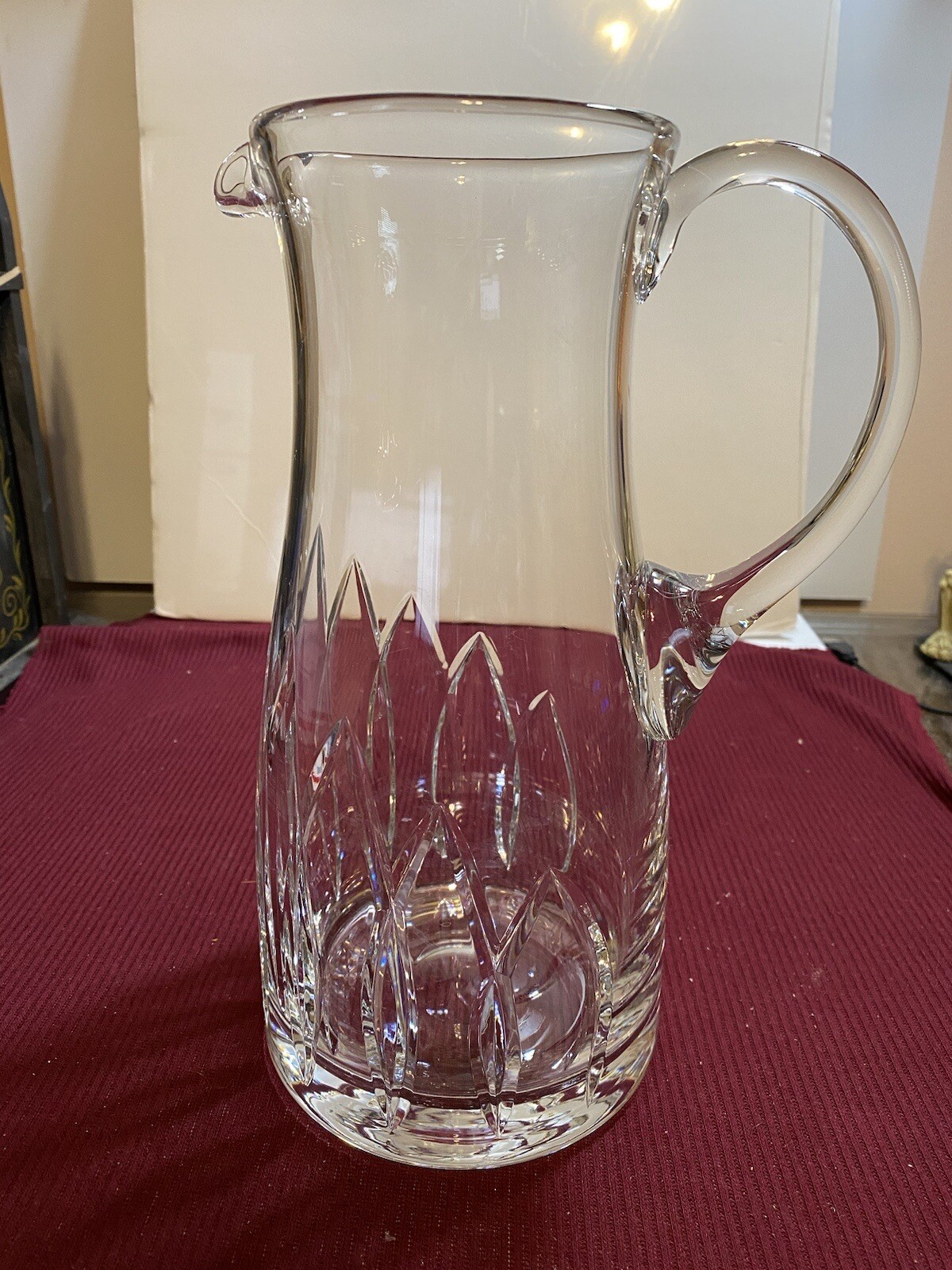 Vintage 32 Ounce Large Heavy Cut Crystal Pitcher 10 3/8" Tall x 5" in ...