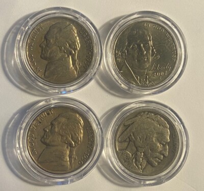 4 NICKELS- 1920 Buffalo Nickel, 1950, 2007, 1939 Jefferson Nickels | eBay