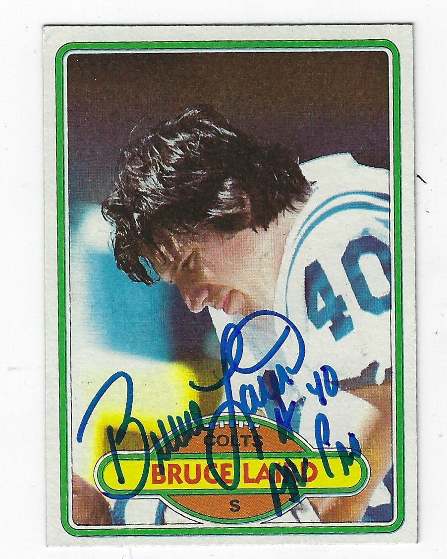 Signed BRUCE LAIRD Baltimore Colts 1980 Topps Autographed Card #447 COA ...