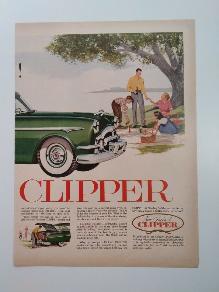 Packard Print Ad Original Vintage 1950s Clipper Green Pillsbury Paul ...
