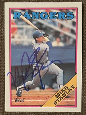 1988 Topps - #219 Mike Stanley Auto Autograph Texas Rangers MLB Blue ...