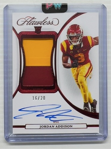 2023 Flawless Jordan Addison Ruby Rookie Patch Autograph Auto RC #16/20 ...