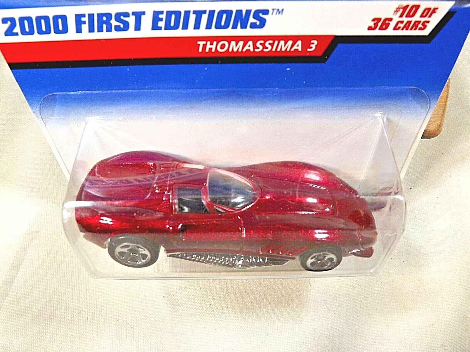 2000 Hot Wheels #070 First Editions 10/36 THOMASSIMA 3 Red w/5 Sp-Varia ...