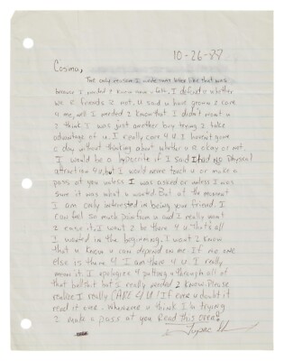 Tupac Shakur Hand Written Letter Extremely Rare Autograph, Sotheby's ...