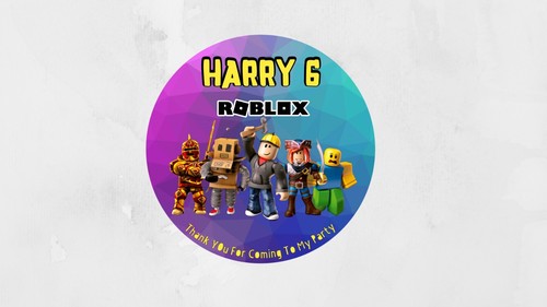 Personalised Round ROBLOX Theme Boys Birthday Party Bag Stickers Sweet ...