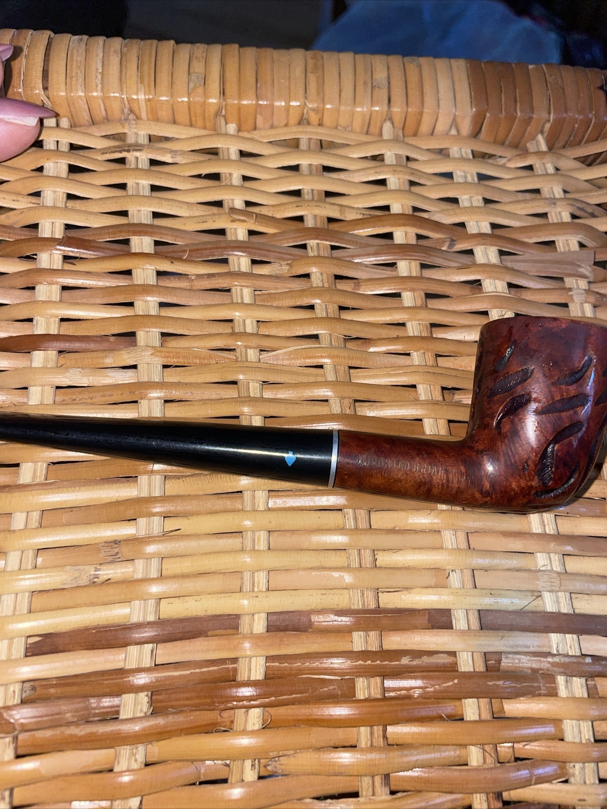 DR. GRABOW CROWN DUKE Blue Spade Carved Finish Billiard 6MM Filter Pipe ...