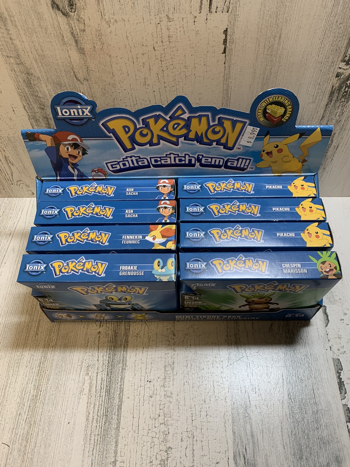 POKEMON IONIX 8 SETS SHAPESHIFTING BRICKS - PIKACHU/ASH/FENNEKIN ...