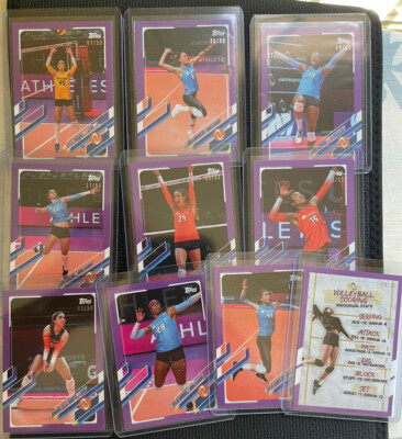 LOT OF 10 2021 TOPPS ATHLETES UNLIMITED VOLLEYBALL Purple PARALLEL ...