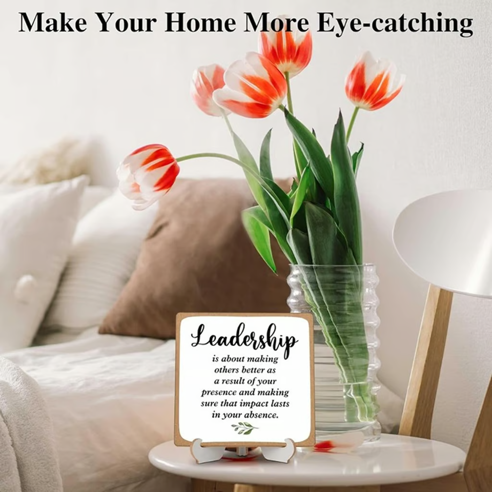 5" Sign Gift - Leadership Definition - Leadership Gifts Wooden Plaque ...