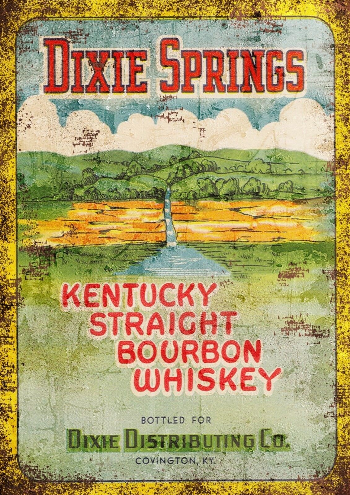 Whiskey Bourbon Advertisment Dixie Springs USA, Retro Vintage style ...