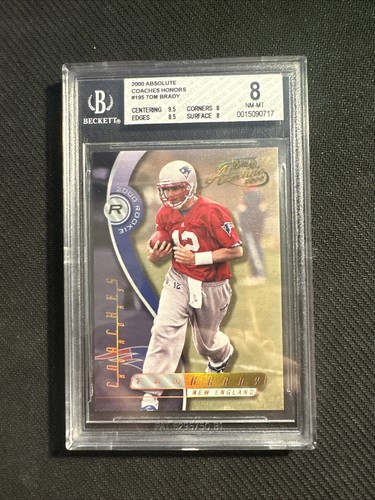 2000 Playoff Absolute TOM BRADY /300 Gold Coaches Honors Rookie BGS 8 ...