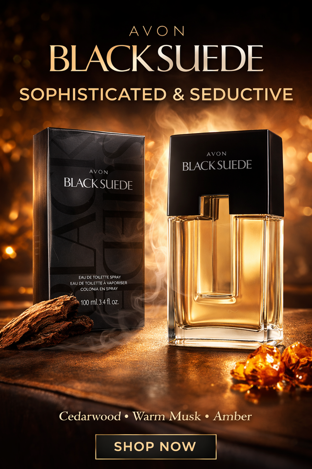Avon Black Suede Eau De Toilette, New in Box,Smooth Cologne Spray for ...