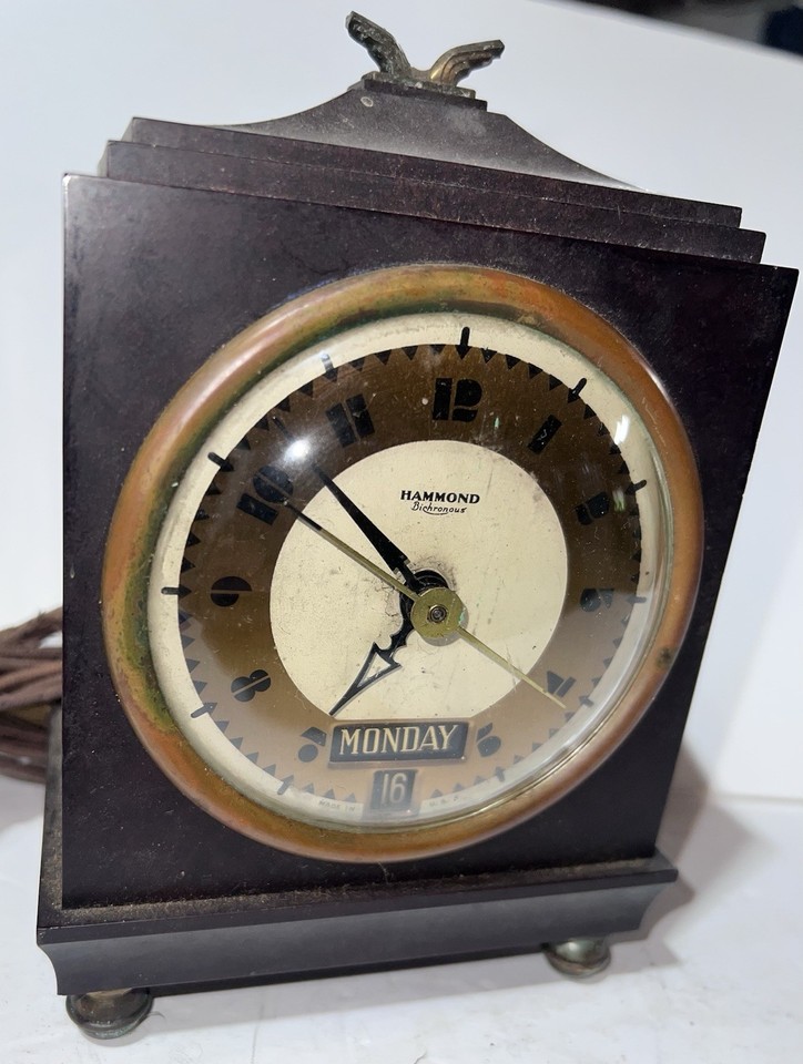 Vintage Hammond Bichronous Electric Calendar Clock | eBay