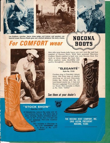 Magazine Ad - 1970 - Nocona Boots - Nocona, TX - "Elegante" & "Stock ...