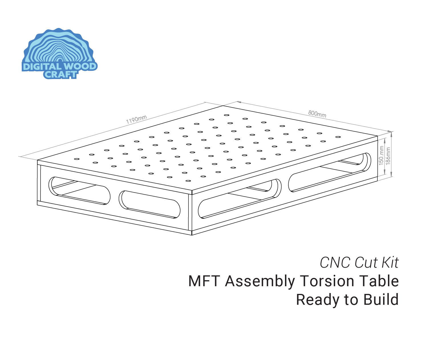 MFT Torsion Box Assembly Table Wood Work Bench Kit 1190x800mm MDF ...