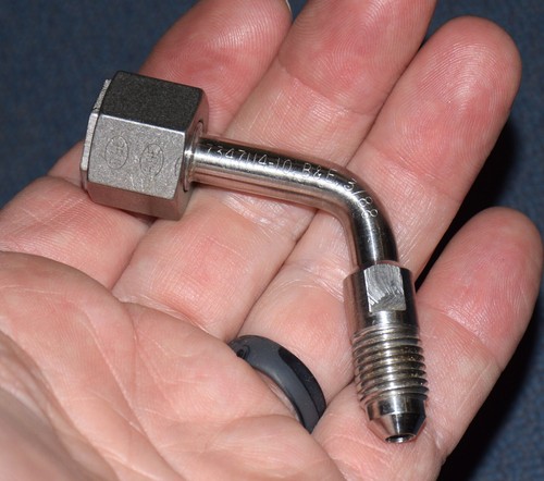 STAINLESS STEEL SCHRADER VALVE 70 DEGREE NITROGEN CHARGING AIR CHUCK ...