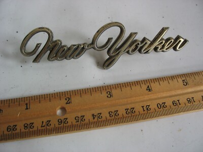1967 1968 1969 1970 Gold Chrysler New Yorker Script Emblem 569955 Mopar ...