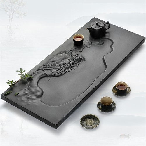 heavy stone tea tray hand carved dragon relief vivid weighted tea table ...