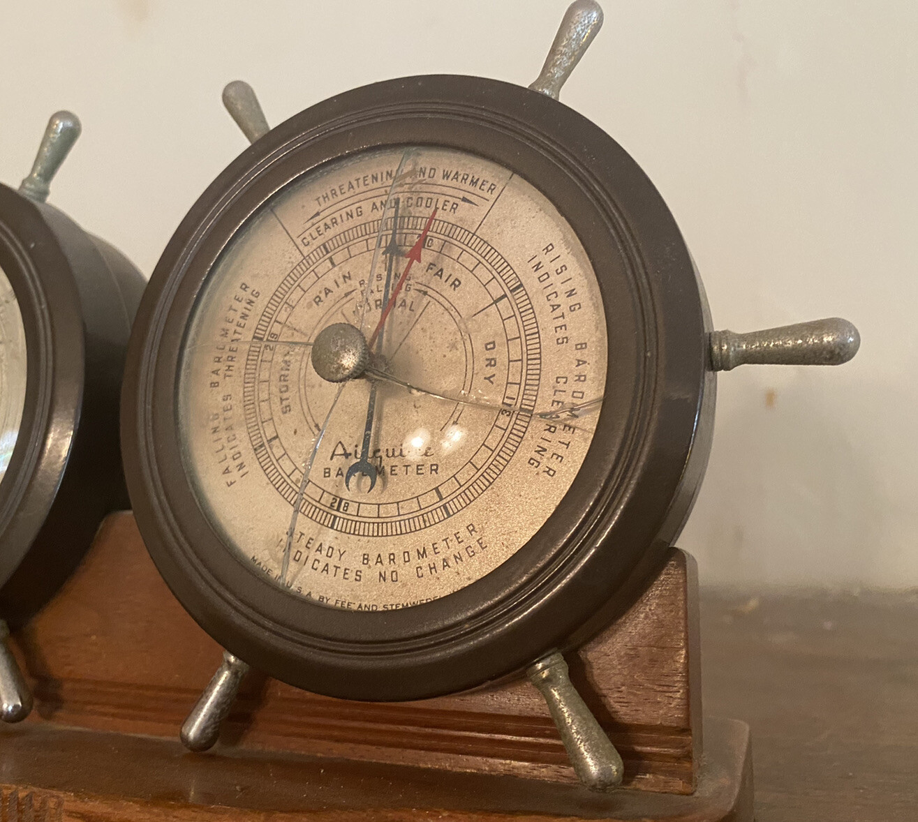 VTG Airguide Nautical Ship Wheel Weather Station Thermometer Humidity ...