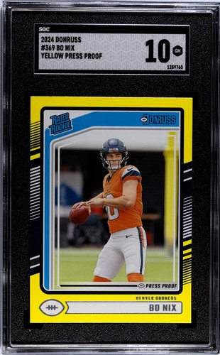 2024 Donruss Bo Nix #369 Yellow Press Proof (RC) SGC 10 | eBay