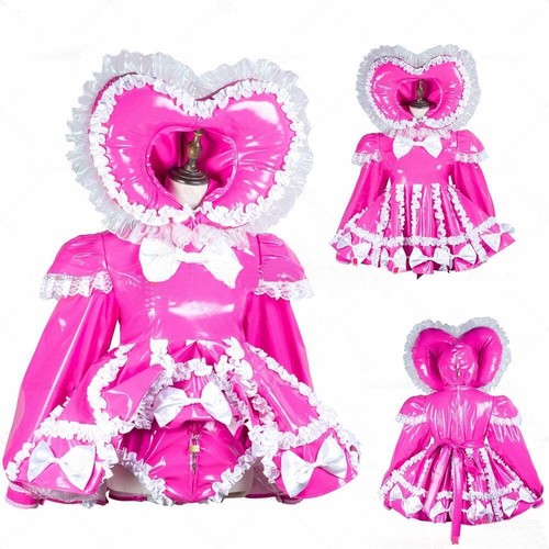 sexy cross dressing sissy Girl maid PVC lockable Dress CD/TV Cosplay ...