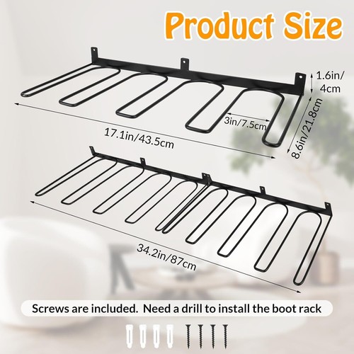 4 Pack Boot Rack Wader Hangers Wall Mount Holds 8 Pairs, Organizer ...