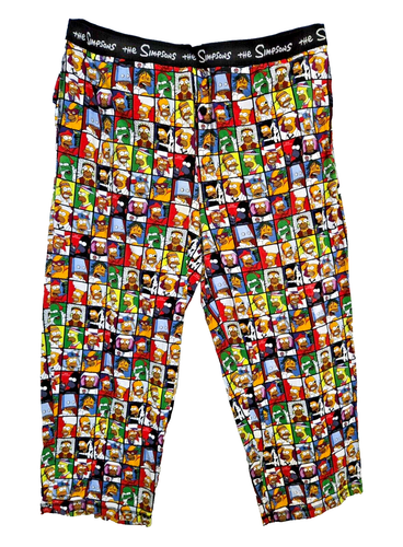 Y2K The Simpsons Homer TV Show Cartoon Pajama Lounge PJ Pants 44" Waist ...