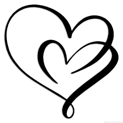Double Hearts - Decal Sticker - Multiple Colors & Sizes - ebn6389 | eBay